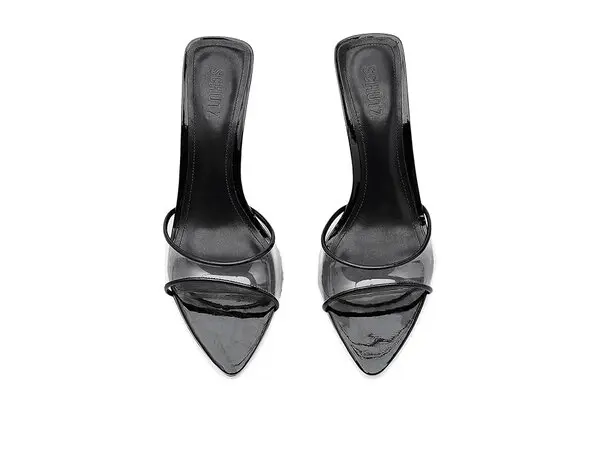 Schutz Elodie Vinyl Stiletto Heel Sandals - Black