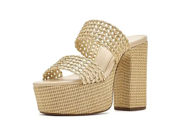 Schutz Aberdeen Raffia Platform Heeled Sandals