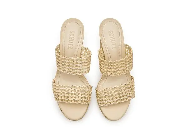 Schutz Aberdeen Raffia Platform Heeled Sandals