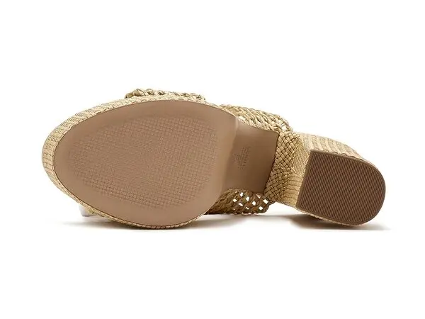 Schutz Aberdeen Raffia Platform Heeled Sandals