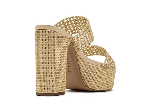 Schutz Aberdeen Raffia Platform Heeled Sandals