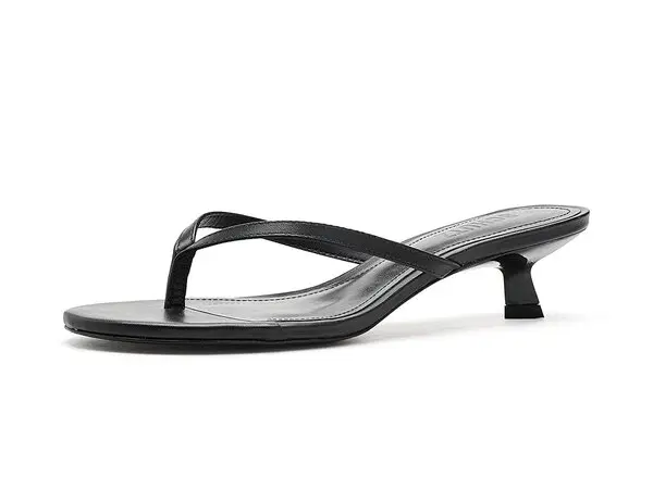 Schutz Carolyn Kitten Heel Thong Sandals - Black