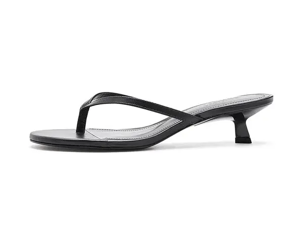 Schutz Carolyn Kitten Heel Thong Sandals - Black