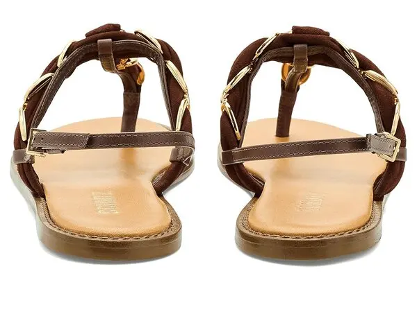 Schutz Camellia Strappy Sandals With Chain Link Detailing - Brown