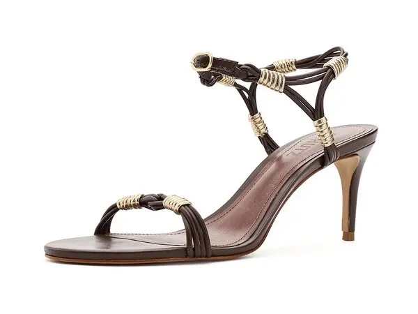 Schutz Nara Mid Sandals In Platina - Brown