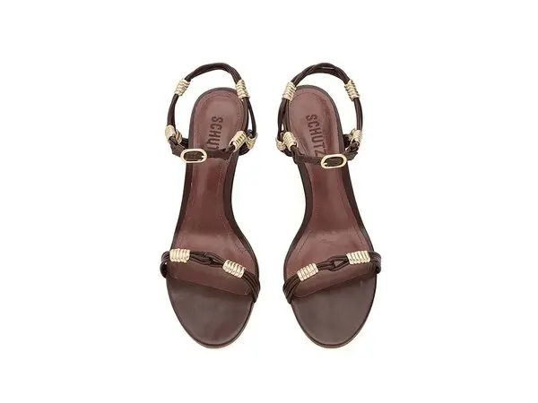 Schutz Nara Mid Sandals In Platina - Brown