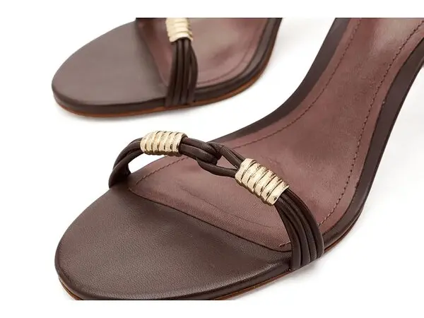 Schutz Nara Mid Sandals In Platina - Brown