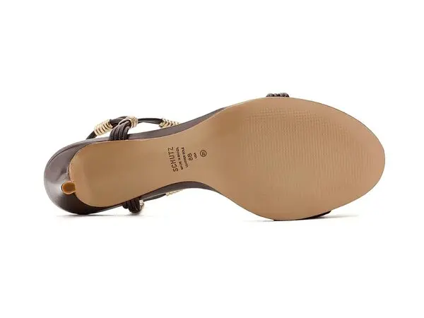 Schutz Nara Mid Sandals In Platina - Brown