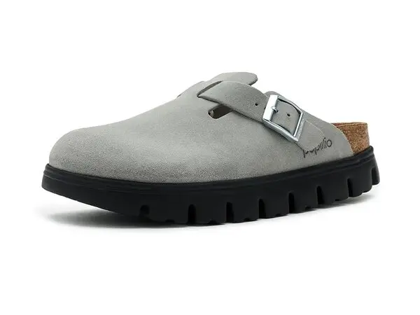 BIRKENSTOCK Boston Suede Clog - Gray