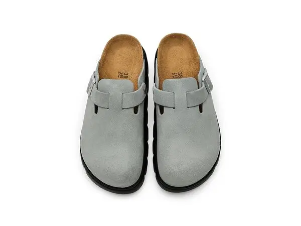 BIRKENSTOCK Boston Suede Clog - Gray
