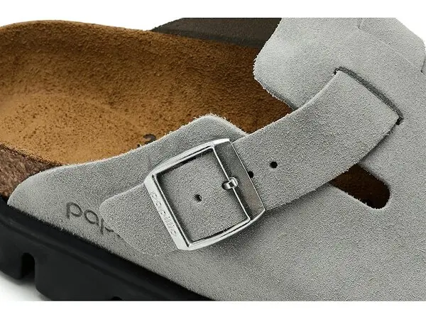 BIRKENSTOCK Boston Suede Clog - Gray