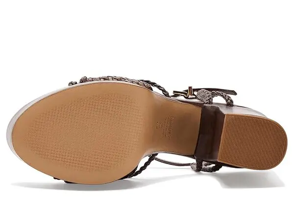 Schutz Kalina Platform Sandals Woven Knot Detail, Adjustable Straps - Brown