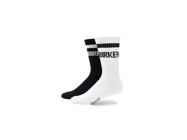 BIRKENSTOCK Cotton Stripe Crew Socks Quarter Length - White/black