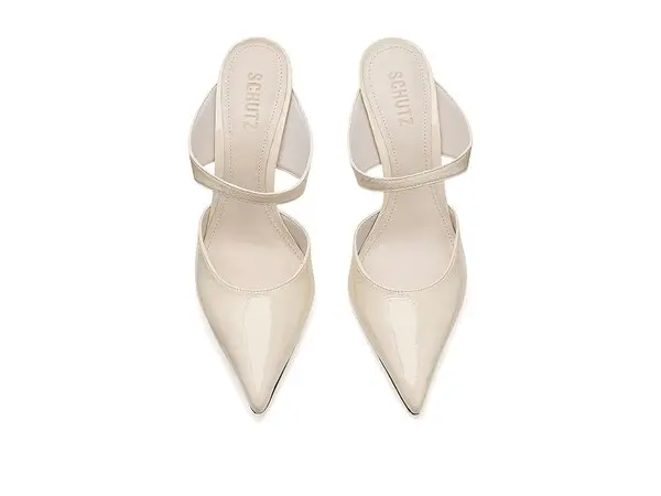 Schutz Laureen Pointed Toe Stiletto Mules - White