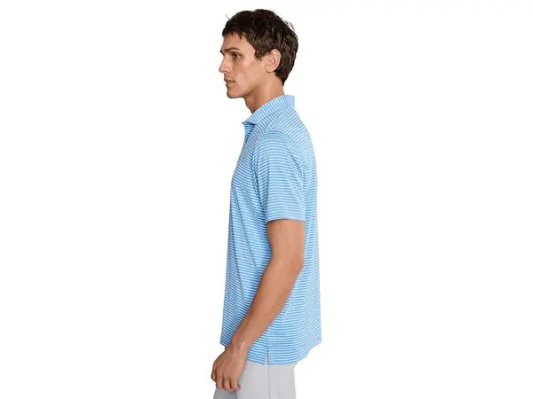 PUMA GOLF Brrr Stripe Golf Polo T Shirt Glow/puma Black - Blue