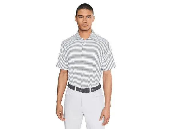 PUMA GOLF Brrr Stripe Golf Polo T Shirt Royal Sapphire/ Glow - White