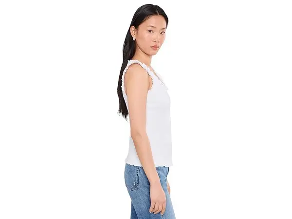Vince Camuto Ruffle Rib Tank - White