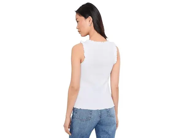 Vince Camuto Ruffle Rib Tank - White