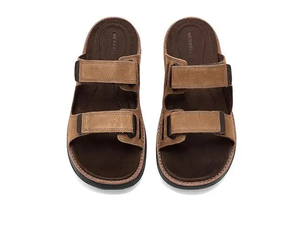 Merrell Cove Leather Slide Sandals - Brown