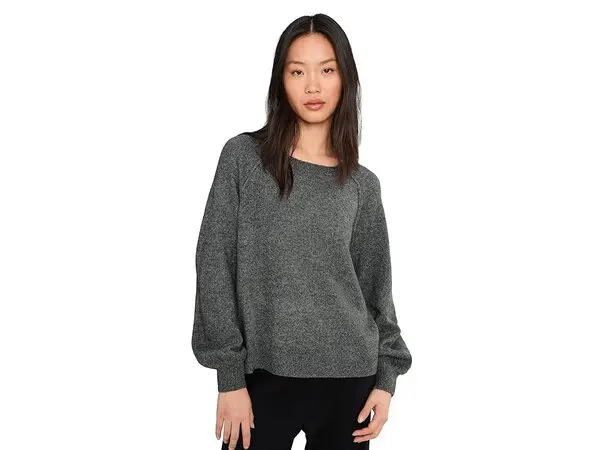 Vince Camuto Crew Neck Puff Sleeve Sweater - Gray