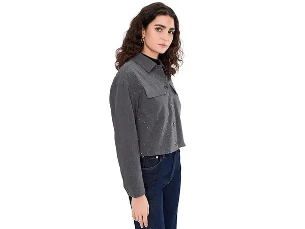 Vince Camuto Cropped Shacket With Embellished Pockets
