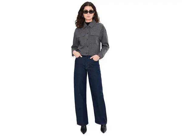 Vince Camuto Cropped Shacket With Embellished Pockets
