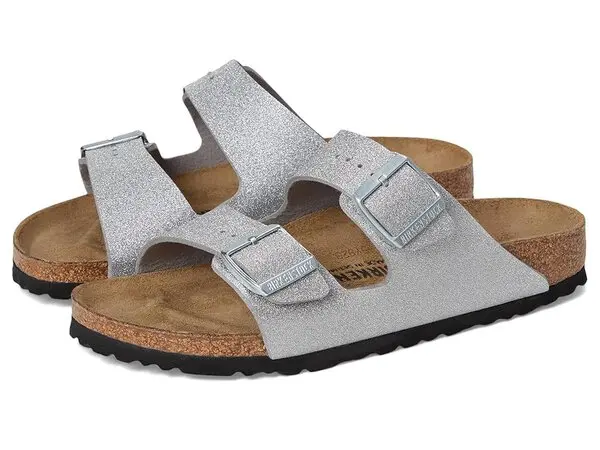 BIRKENSTOCK Arizona Shiny Glitter Sandals - Silver