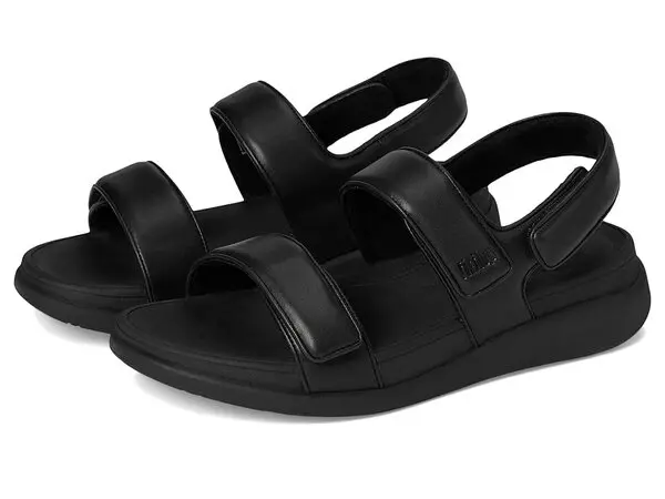 Fitflop F-mode Go Adjustable Flatform Back-strap Sandals - Black