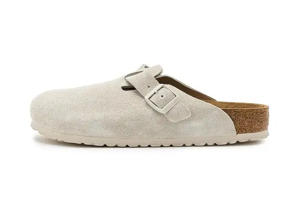 BIRKENSTOCK Boston Suede Clogs - Beige