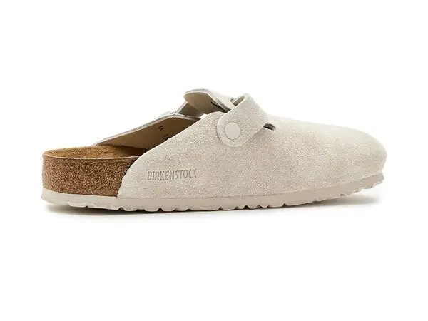 BIRKENSTOCK Boston Suede Clogs - Beige