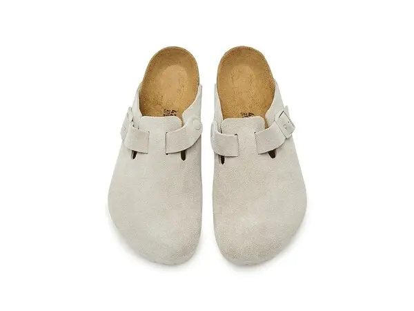 BIRKENSTOCK Boston Suede Clogs - Beige