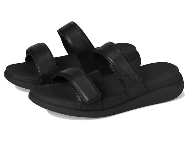 Fitflop F-mode Go Adjustable Flatform Two-bar Slides - Black