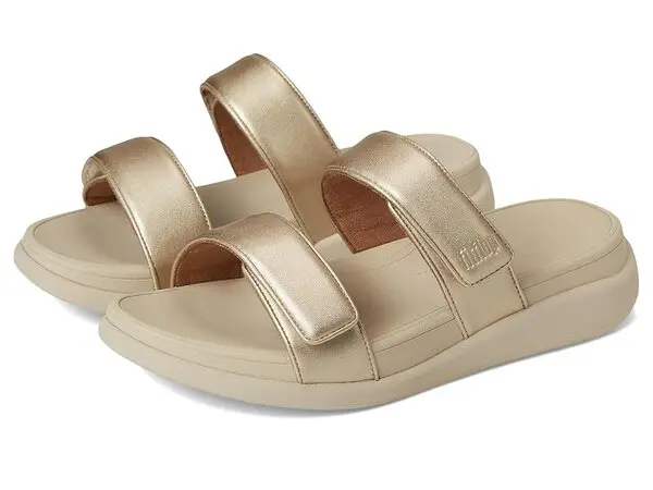Fitflop F-mode Go Adjustable Flatform Two-bar Slides - Silver