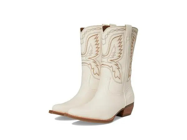 FRYE AND CO. Irlene Short Deco Stitch Cowboy Boots - Bone