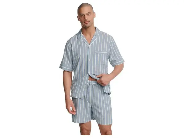 Eberjey Classic Stripe Pajama Set - Blue