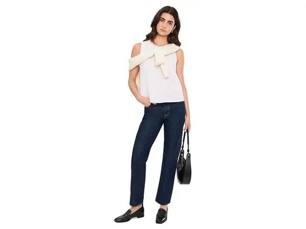 Vince Camuto Sleeveless Crew Neck Embellished Blouse - White