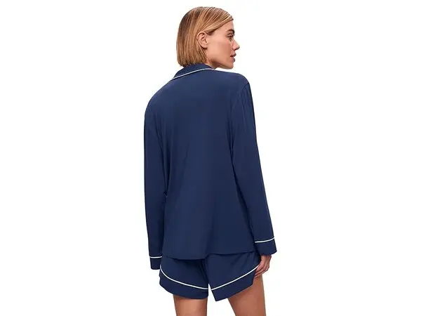 Eberjey Gisele Tenceltm Modal Long Sleeve Shorts Pj Set Pajama Sets Pale /fig - Blue