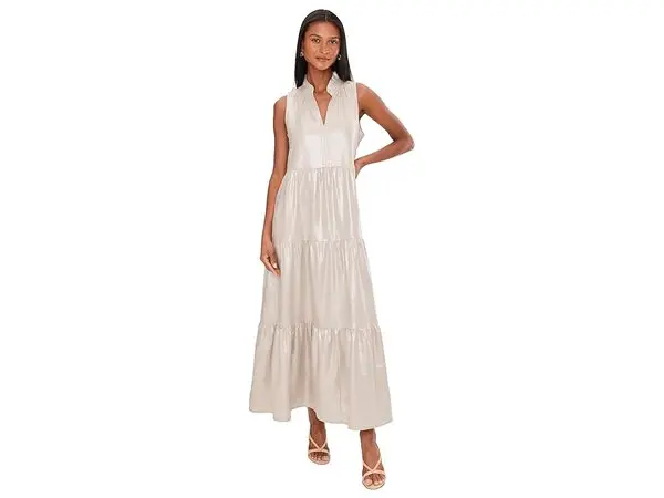 Vince Camuto Sleeveless Tiered Ruffle Maxi Dress - Neutral