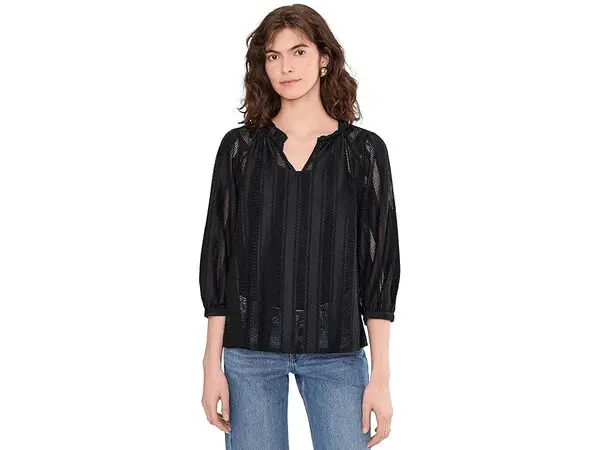 Vince Camuto Raglan Peasant Blouse - Black