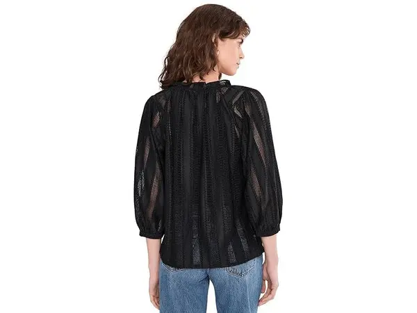 Vince Camuto Raglan Peasant Blouse - Black