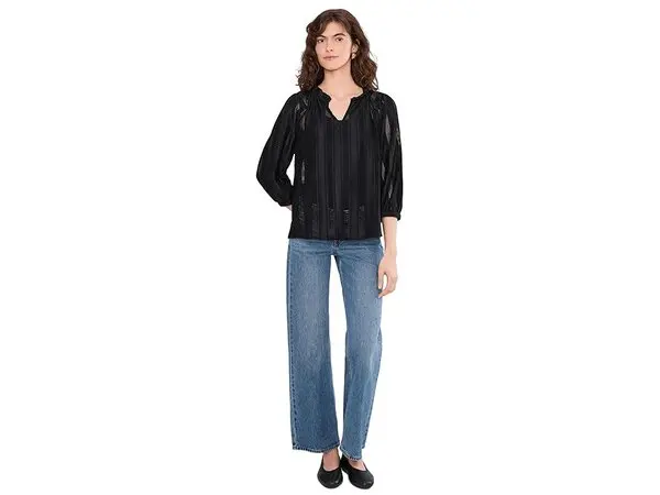 Vince Camuto Raglan Peasant Blouse - Black