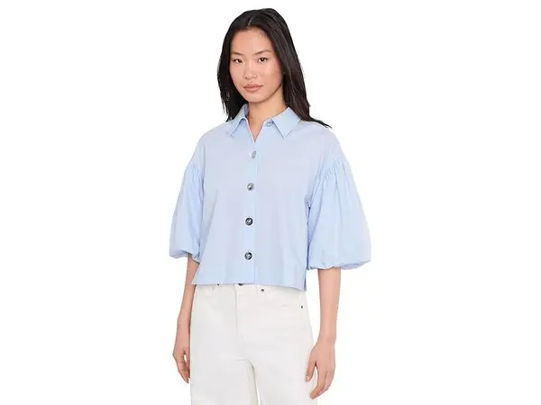 Vince Camuto Puff Sleeve Cotton Button-up Shirt