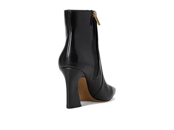 Vince Camuto Bayla Croc Embossed Pointed Toe High Heel Ankle Boots - Black
