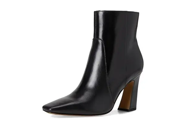 Vince Camuto Bayla Croc Embossed Pointed Toe High Heel Ankle Boots - Black