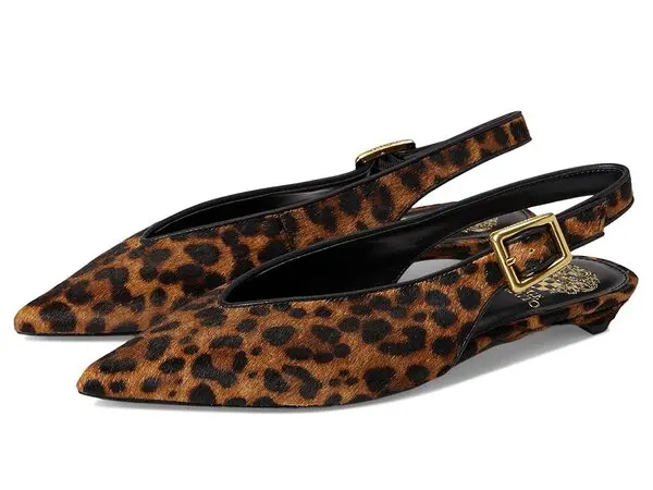 Vince Camuto Valther Slingback Kitten Heel Mules - Tan