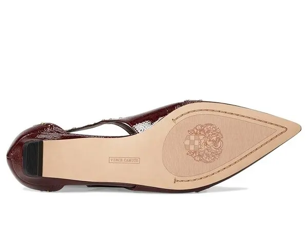 Vince Camuto Valkie Studded Kitten Heel T-strap Flat Mule - Orange