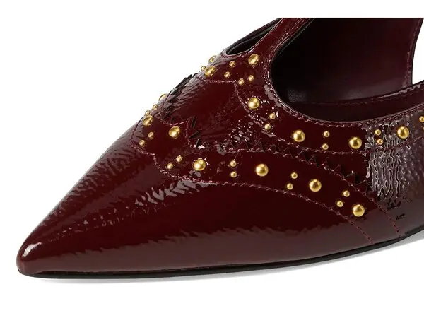 Vince Camuto Valkie Studded Kitten Heel T-strap Flat Mule - Orange