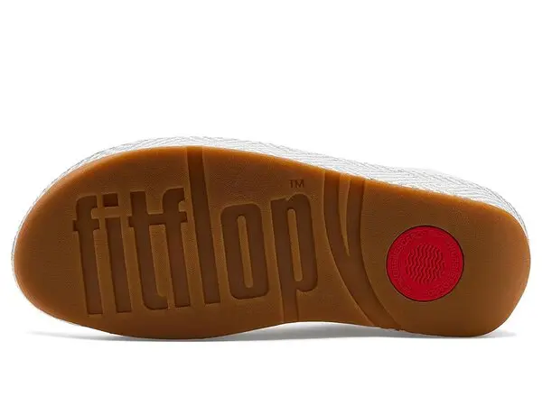 Fitflop Lulu Lux Graphic-weave Leather Cross Slides Wedge Shoes - Pink