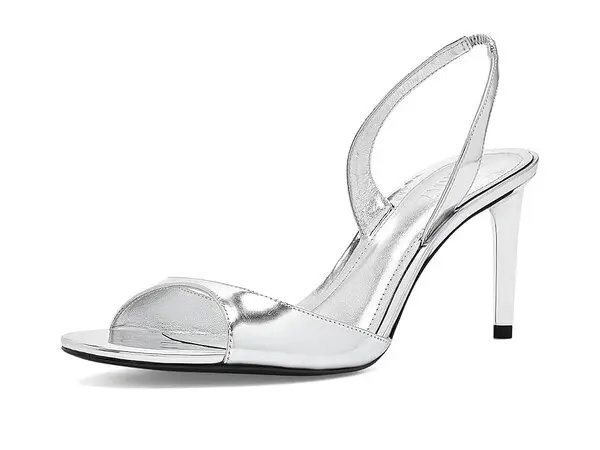 Schutz Scarlett Sling Mid Sandals - Silver