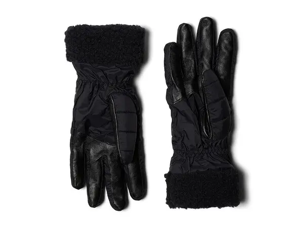 UGG All Weather Fluff Cuff Gloves With Over-mitts - Black